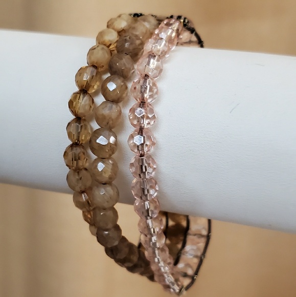 LOFT | Jewelry | New Loft Taupe Jeweled Stretch Bracelet 692 | Poshmark